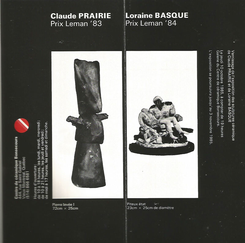 1983 : LE PRIX MICHELLE LEMAN - Centre de Céramique Bonsecours